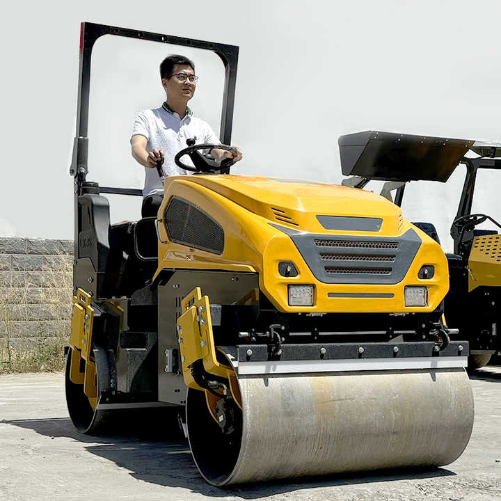 Chinese Construction Machine 1 Ton Mechanical Drive Double Wheel Road ...