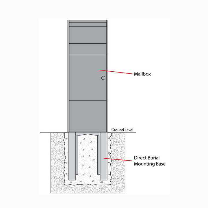 JH-Mech Box Black Parcel Mailbox Built-in Lockable Free Standing ...