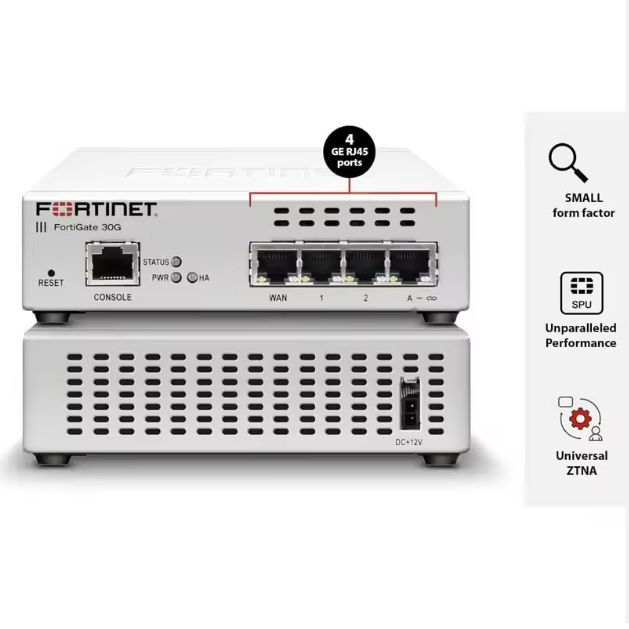Fortinet FortiGate 30G Wireless Firewall Device with 800 Mbps IPS 570 ...