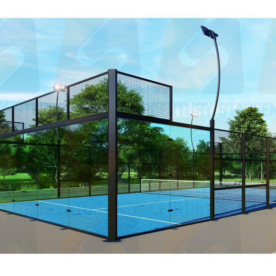 Complete Padel Court Package with Galvanized Steel Frame and LED ...