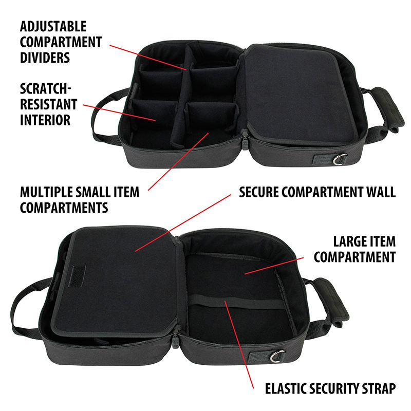 JD Gig Band Cable File Bag with Detachable Dividers DJ Storage Bag Cord ...