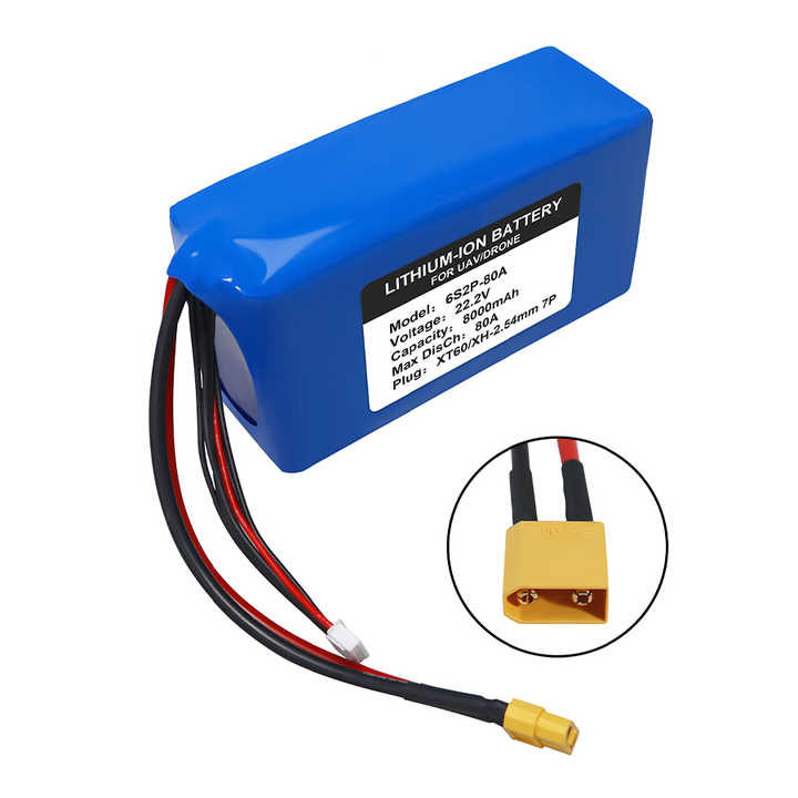 22.2V 8000mah 10C 80A Discharge UAV/Drone Battery Pack XT60,XT90 ...