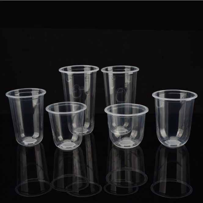 U Shape PET Juice Milk Bubble Tea Plastic Cup - 14oz/16oz/20oz