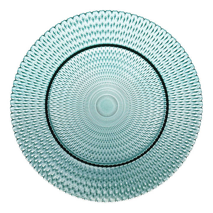 Customizable Radial Diamond Textured Glass Wedding Plate Oriental ...