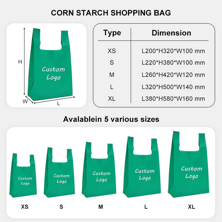 Customized Logo Biodegradable T-Shirt Bag for Shopping