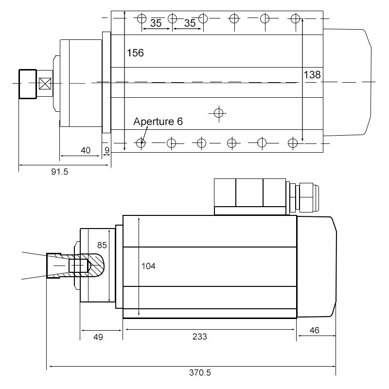 HYCNC 6.0KW Air-cooled Spindle with 18,000 Rpm Rotary Chuck Used for ...