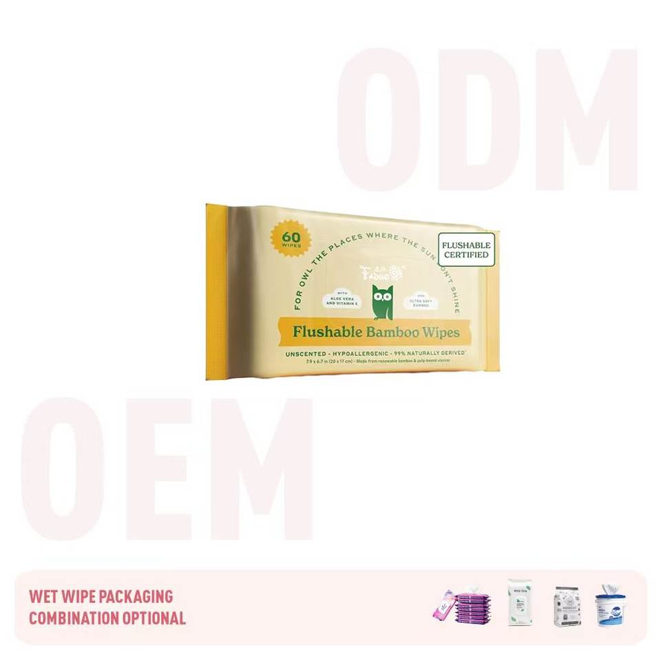 Free Sample Custom Eco Friendly Tree Fibre Wet Wipe 60 Pcs Bamboo ...