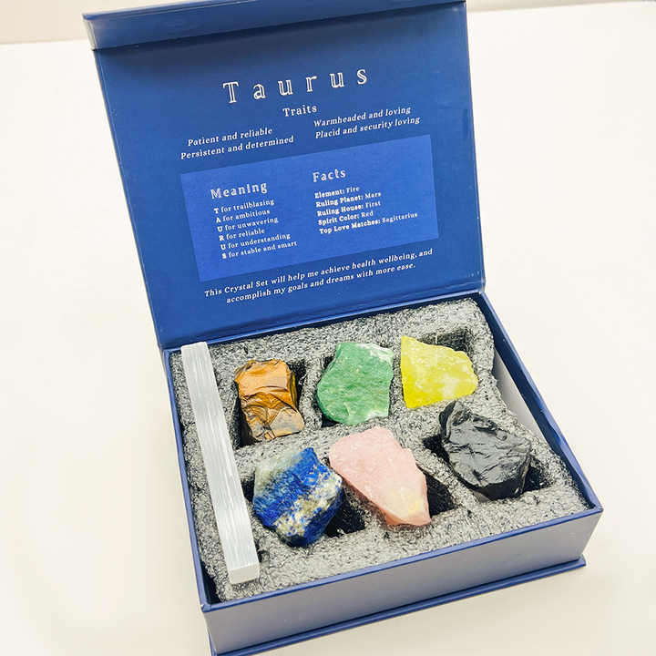 New Arrival Twelve Constellation Stone Set natural crystal zodiac ...