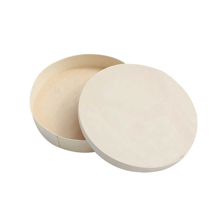 Mini Balsa Wood Cheese Cake Box Round Wooden Cheese Boxes