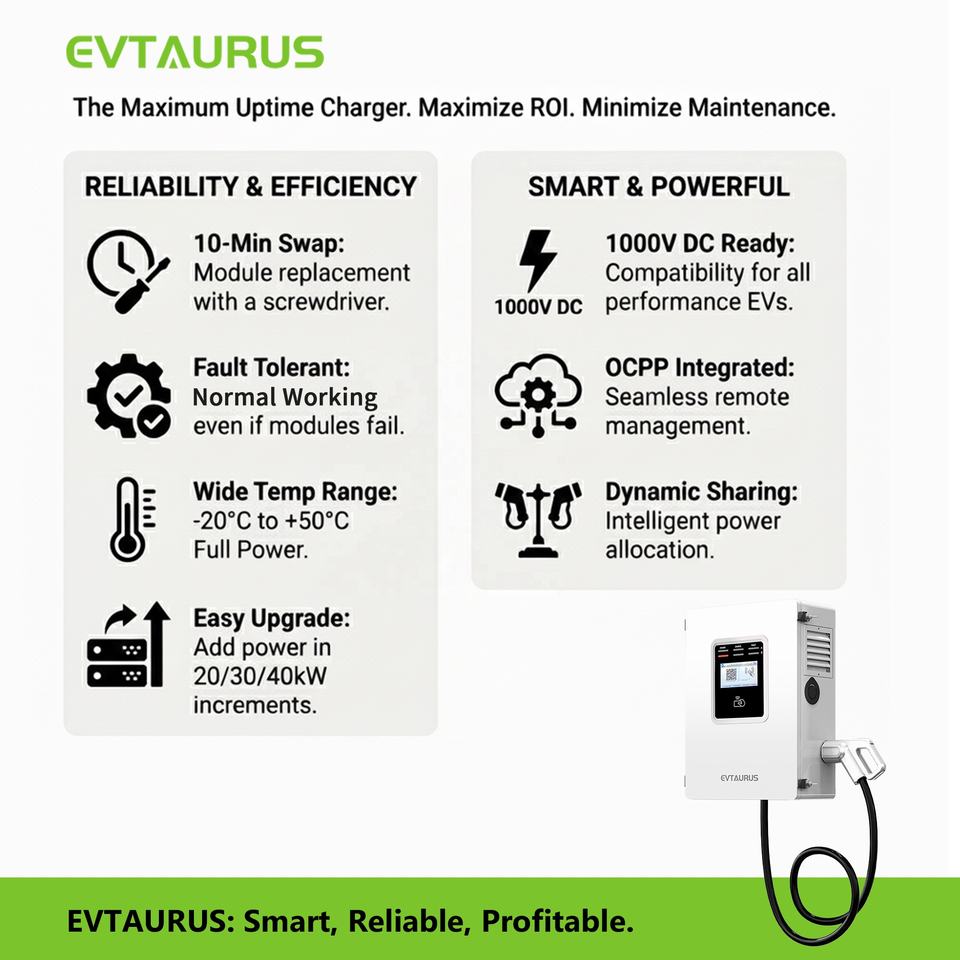 EVTAURUS JT40-A New Commercial Wall-Mounted DC Fast EV Charging Station ...