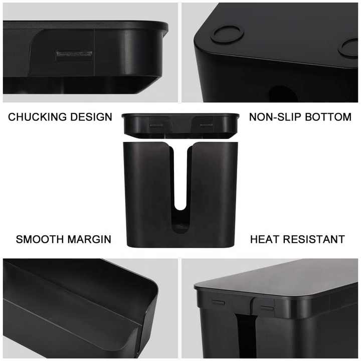Cord Organizer Box Cover with Cable Kit - Hides Power Strips