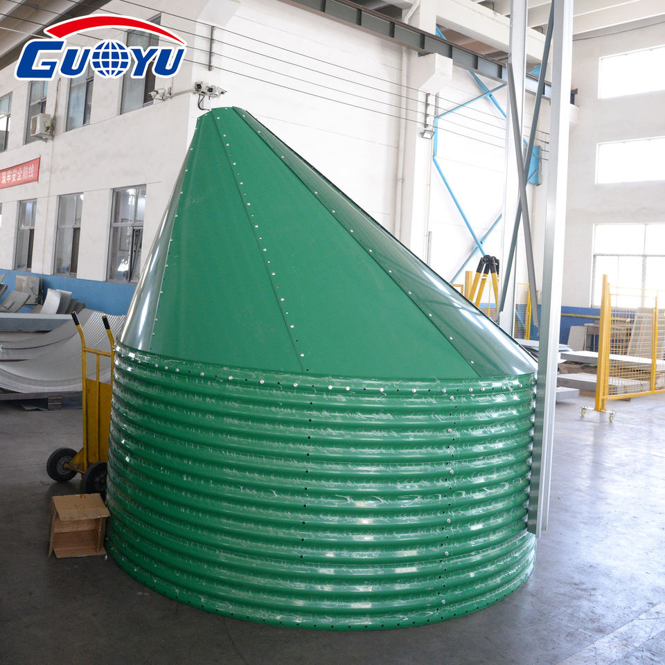 Guoyu 14T Galvanized Farm Use Poultry Feed Silo with Slanted Outlet ...