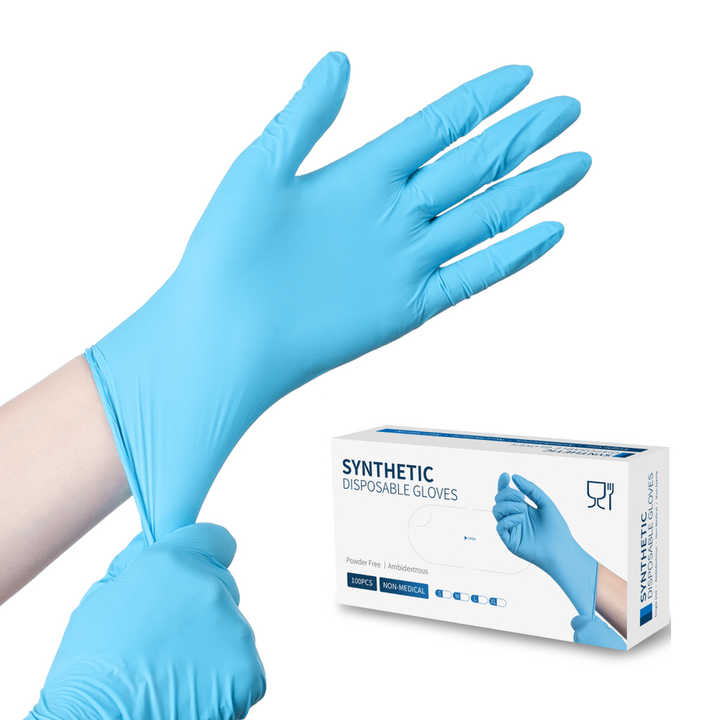 Box Custom Gloves With Logo Work Gloves Disposable Blue Vinyl Nitrile ...