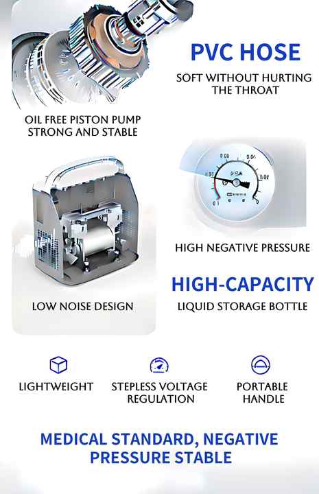 YIDE Portable Digital Dental Suction Machine - Battery Operated