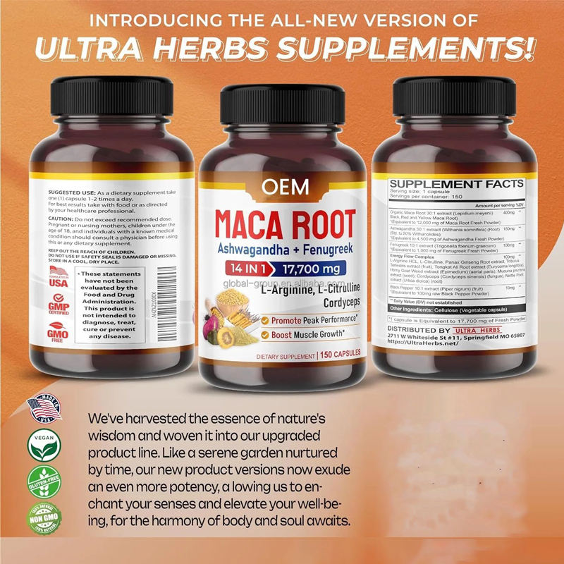 OEM Private Label Healthcare Supplement Private Labels Black Maca ...