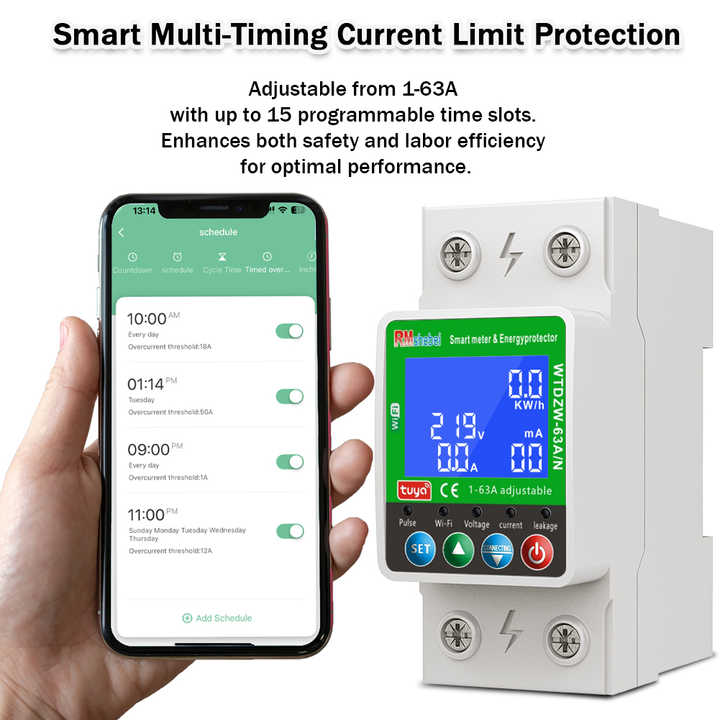 RMshebei Din Rail Smart Prepaid Energy Meter Earth Leakage Circuit ...
