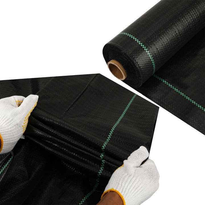 1m X 50m Weedmat Weed Control Mat 100gsm PP Woven Fabric Plastic ...