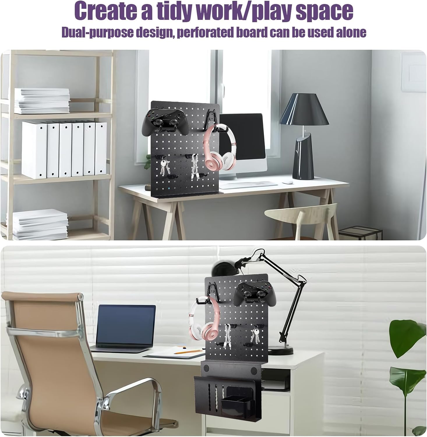 Cubical Organizer EHO Clamp-On Desk Pegboard, 13.5 X 14 Inch Privacy ...