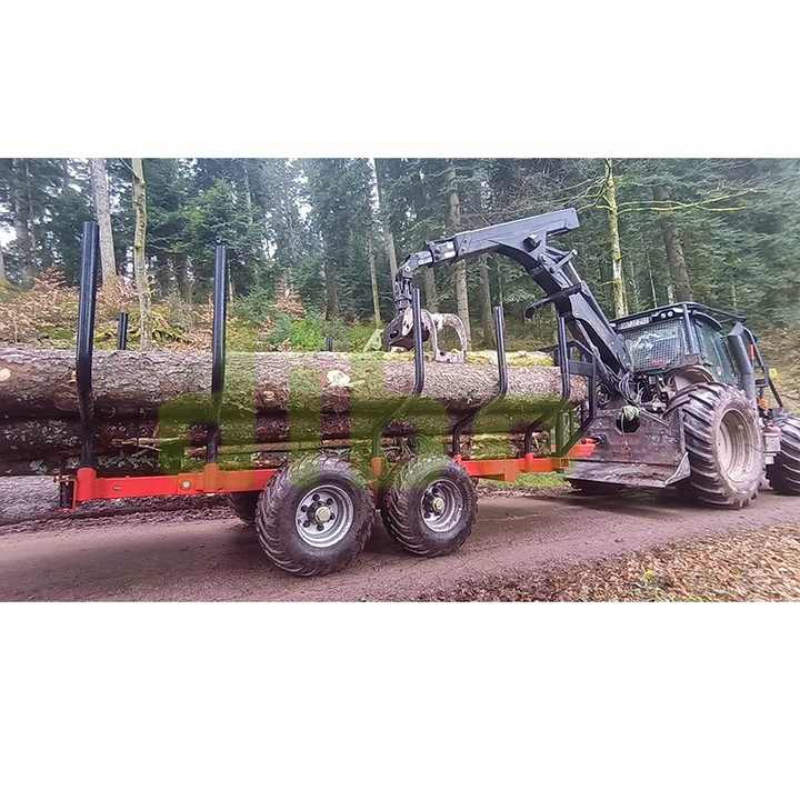 7.8 Meter 2 Ton Lifting Capacity Wood Log Trailer with Crane