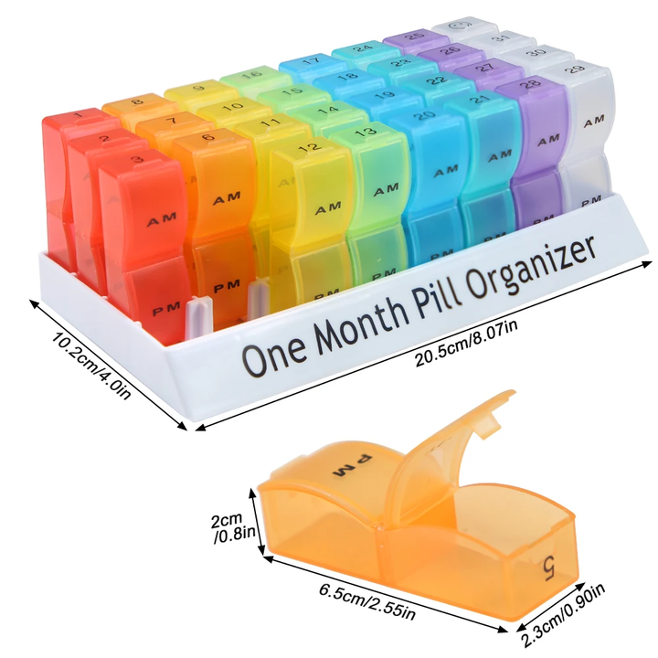 Montly Pill Case Box Am Pm Pill Organizer Box Storage for 7days 32 ...