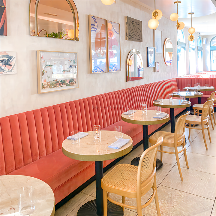 Modern Cafe Shop Furniture - U-Shaped Restaurant Booths