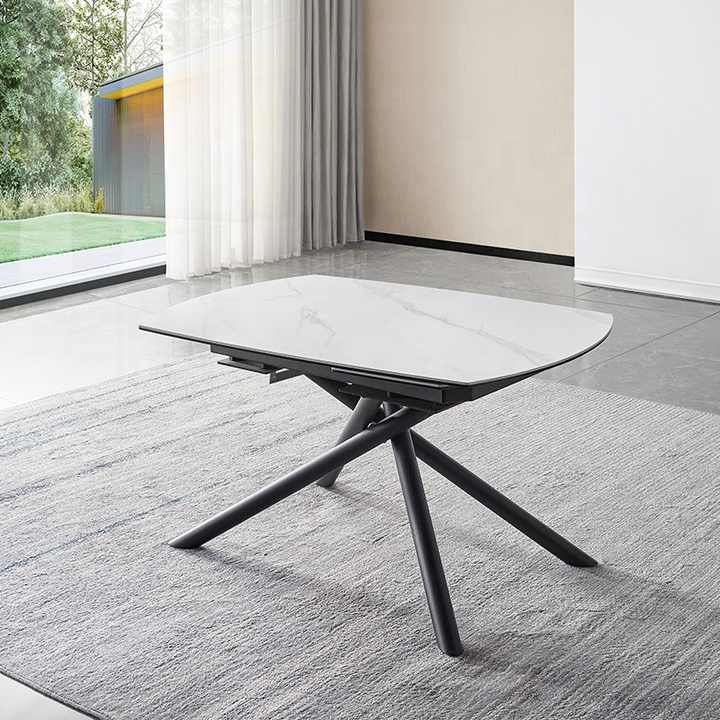 Sintered Stone Top Metal Legs Nordic Modern Dining Table