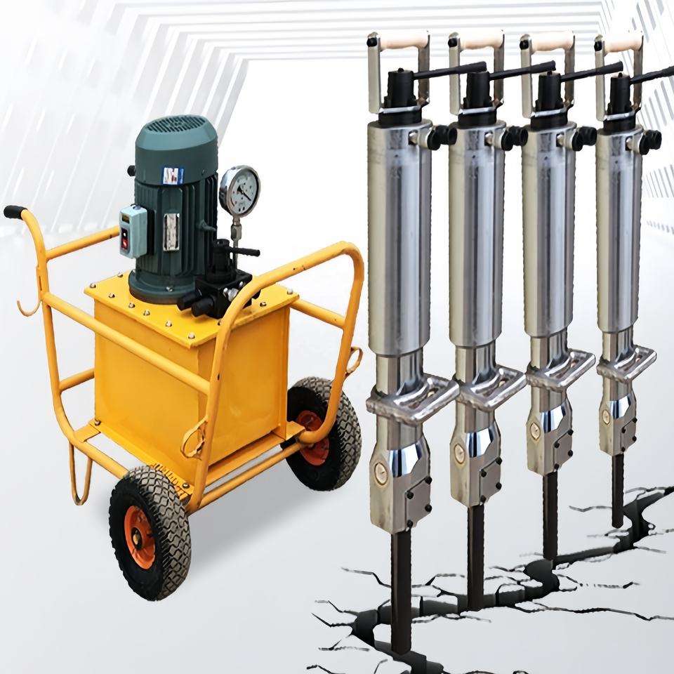 Efficient Rock Splitting with Diesel and Electric Hydraulics