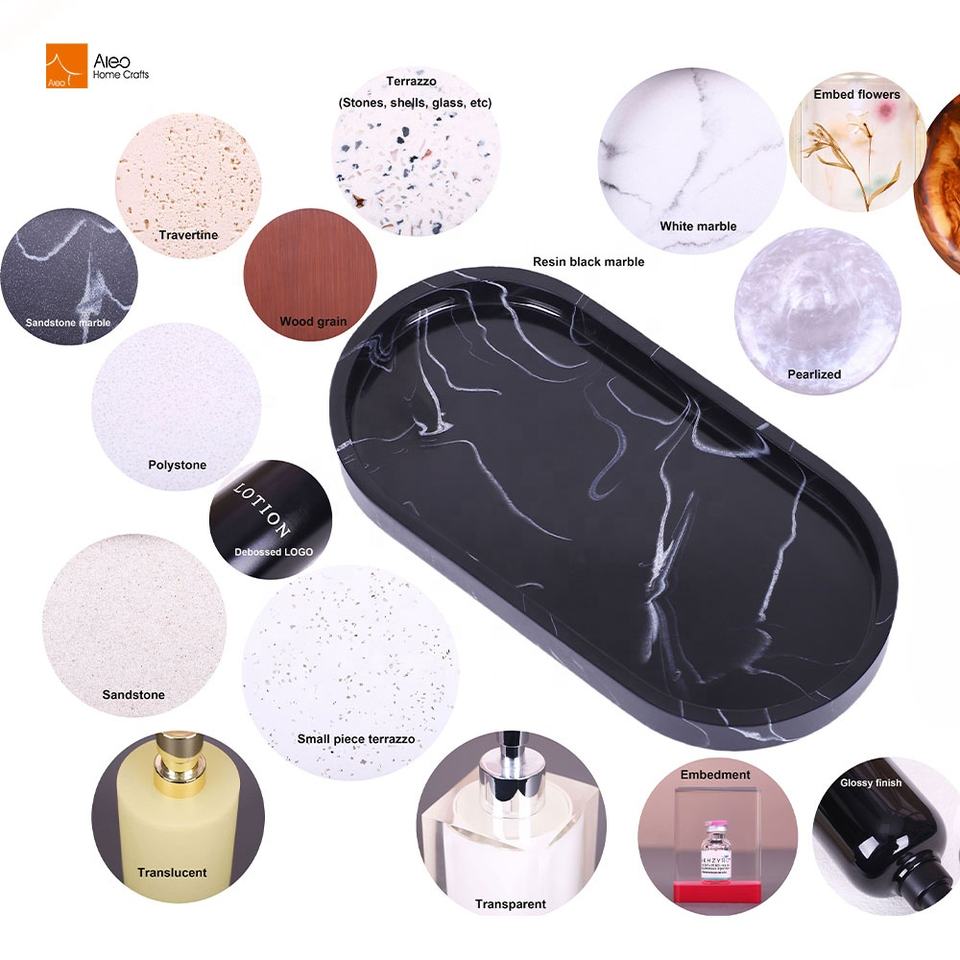 High Quality White Polystone Resin Marble Spoon and Salt Jar Tray Bar ...