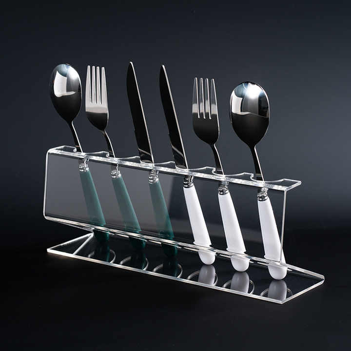 Clear Acrylic Knife Fork Display Stand Soup Spoon Base Tableware ...