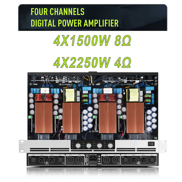 Professional DJ Stage 4-Channel 1500Watt Class D Amplifier Digital ...