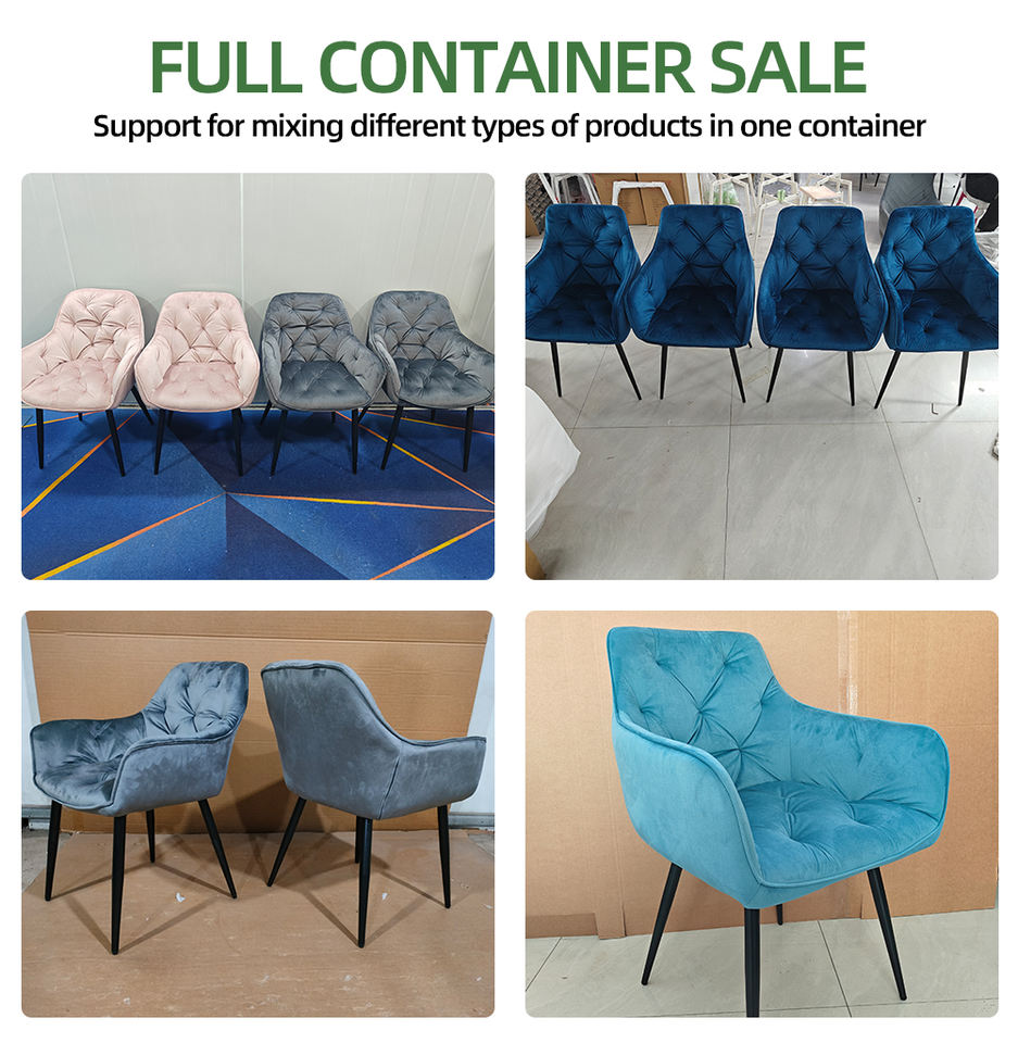 Factory Supply Velvet Dining Chairs Luxury Commercial Furniture ...