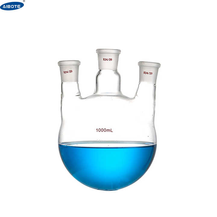 500ml Laboratory Equipment Boiling Glass Three Neck Round Bottom Flask ...