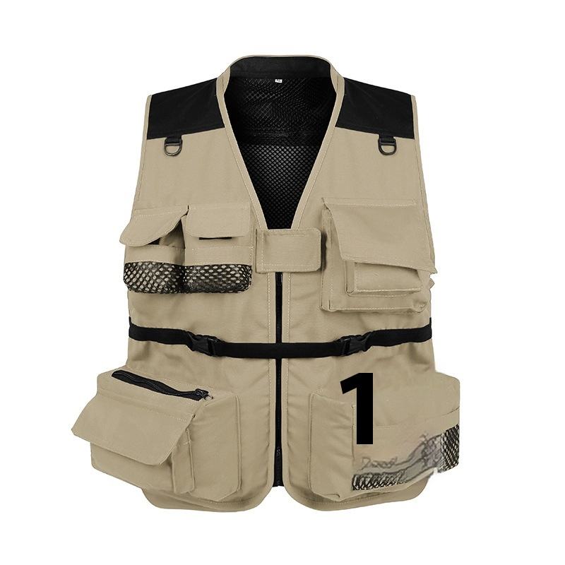 Custom Embroidered logo Multi-pocket Photography Vest Reporter Director ...