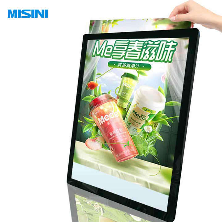 Slim A2 A3 A4 LED Backlit Frame Movie Poster Wall Mounted Desktop Stand Steel Modern Aluminum ...