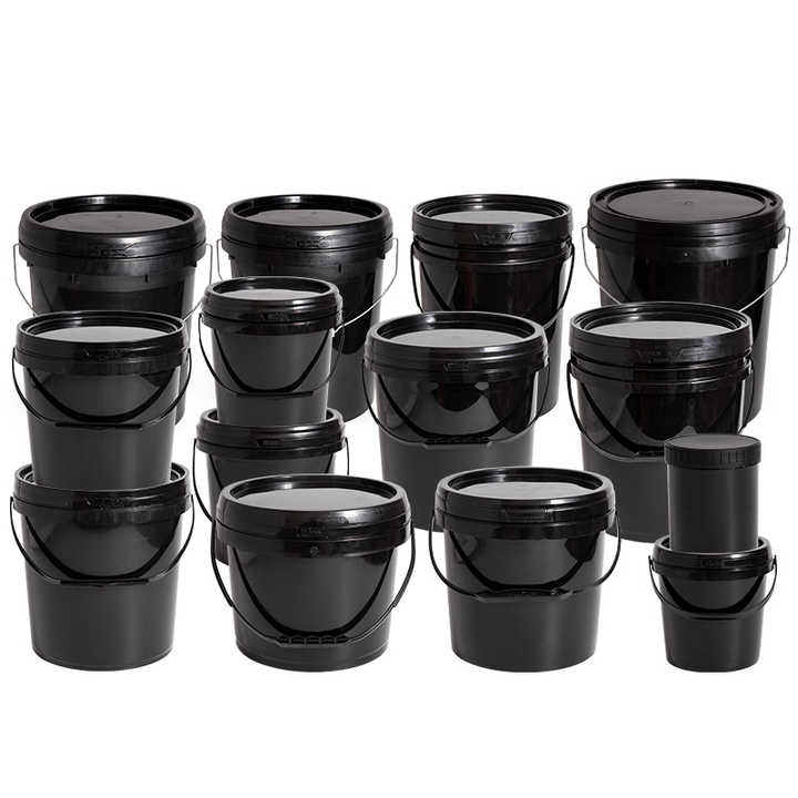 Hot Sale Heavy Duty Durable Airtight Sealed Black Lightproof 1L 4L 20L 25L Plastic Bucket Pails ...