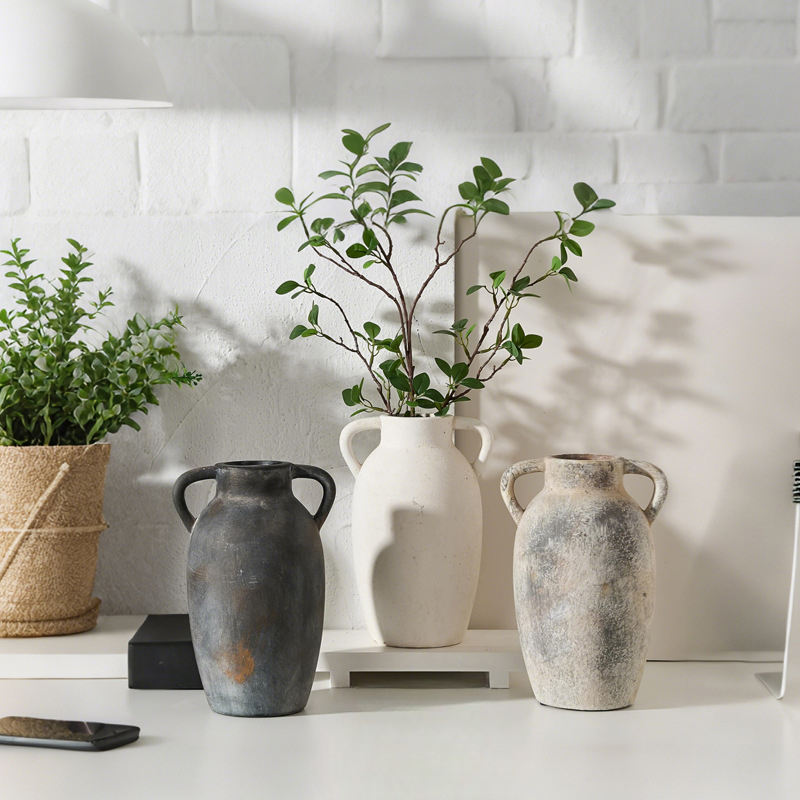Wholesale Vintage Rustic Ceramic Vase Distressed Rust Finish Antique ...