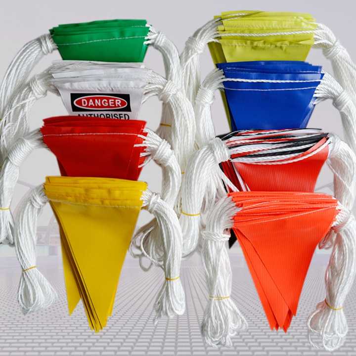 Red Orange Pennant Safety Flags Banners Traffic Barrier Line Parking ...