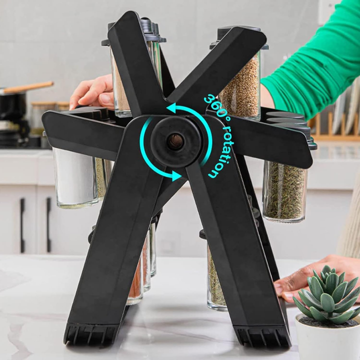 Creative Kitchen Countertop Spice Rack - 360° Rotating Ferris Wheel