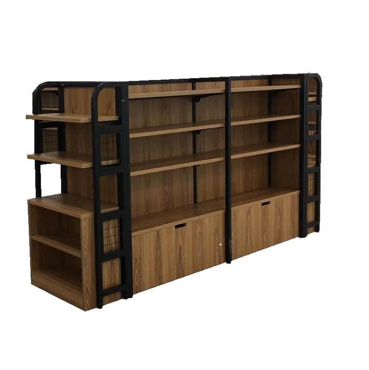 Toko MDF Kayu Supermarket Gondola, Rak Toko Ritel Desain Gondola ...