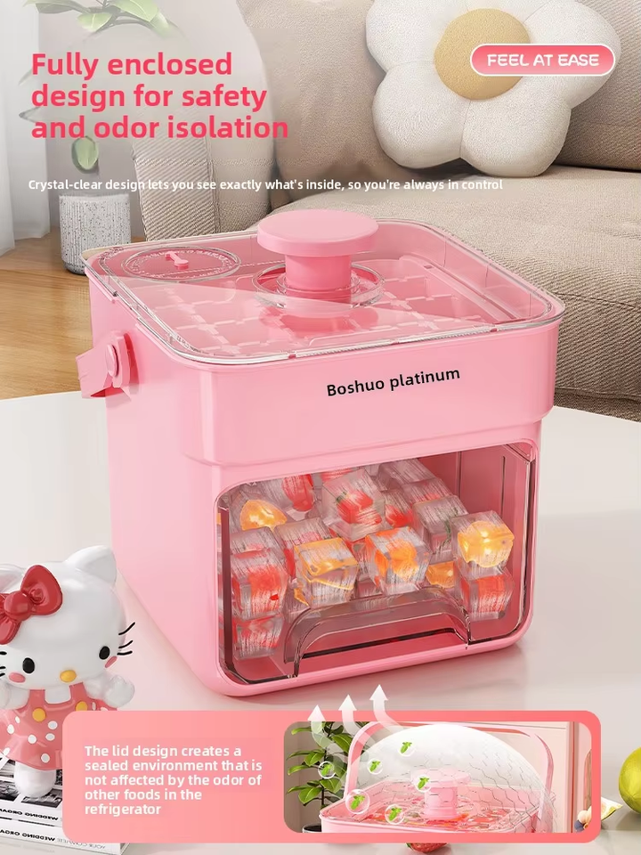 Food-Grade Press-Type Ice Cube Mold with Lid for Home Use Rectangular ...