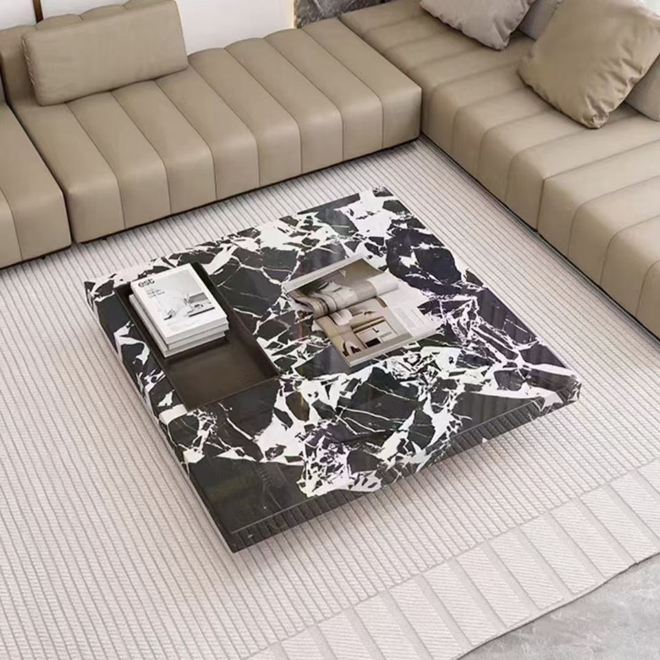 Italian 2026 Luxury Simple Living Room Square High-End Marble Coffee ...