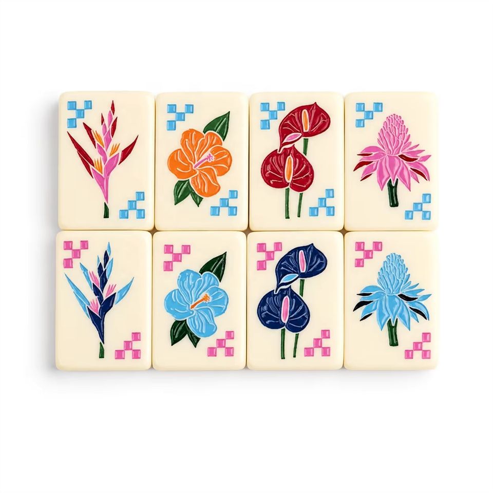 Blue and White American Mahjong Tiles Tropical Out of Office Vibe for ...