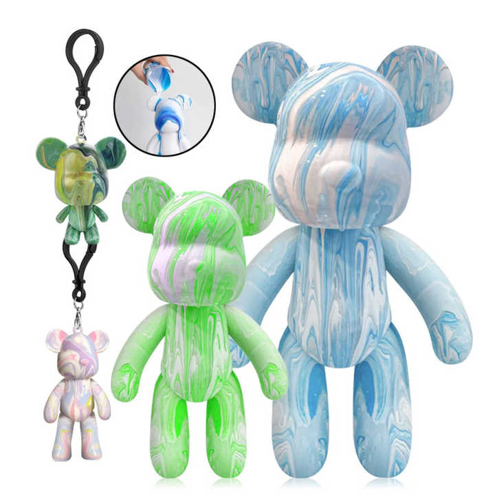 DIY Coloring Toy Graffiti Fluid Violence Bear Keychain