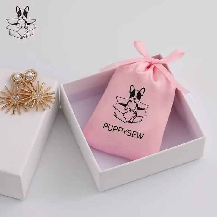 Wholesale Pink Satin Drawstring Bag - Customizable Packaging