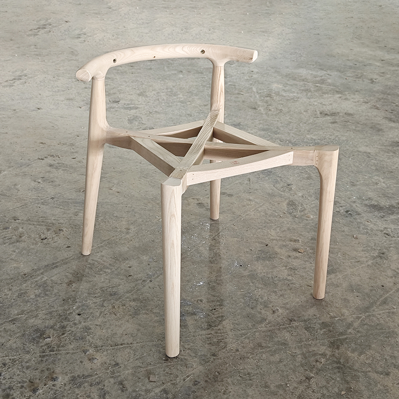 Unfinished Chair Frames - Solid Wood & Metal Base