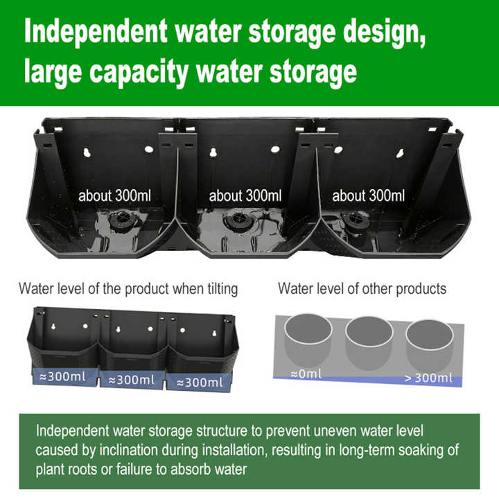 Plastic Vertical Garden Wall Planter Hanging Container Self Watering ...