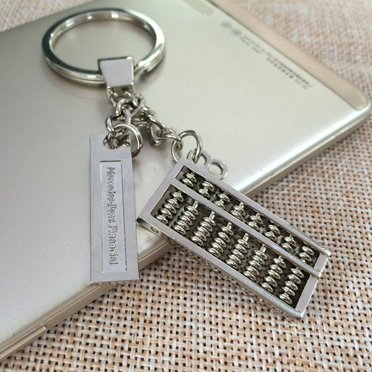 Chinese Calculator Maths Mini Abacus Carabiner Keychain Metal Pendant ...