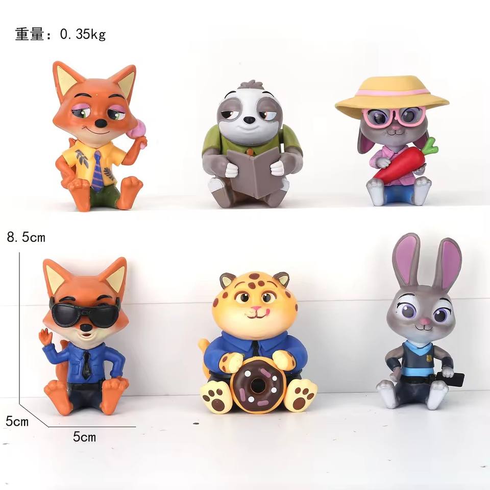 Zootopia Sitting Blind Box Figures Set Featuring 6 Characters Sitting ...