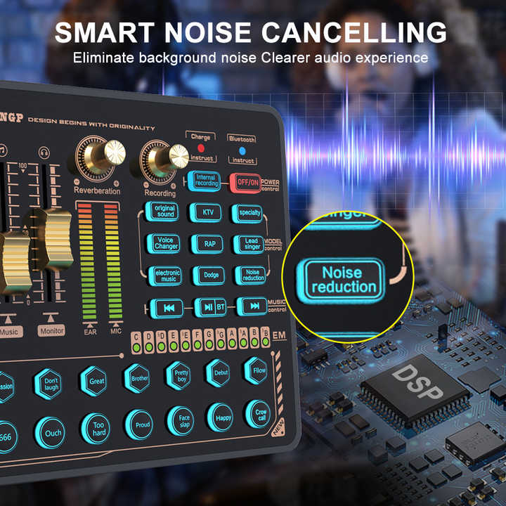 Professional H9 Sound Card Kit with Condenser Microphone Include ...