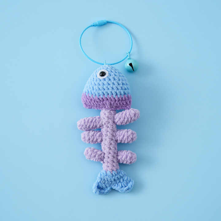 Yearly Fish Cute Series Woven Fish Bone Keychain Creative Bag Pendant ...